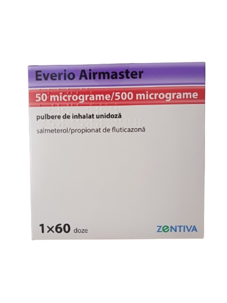 Everio Airmaster pulb. de inhalat unidoza 50mcg 500 mcg 60 doze Zentiva