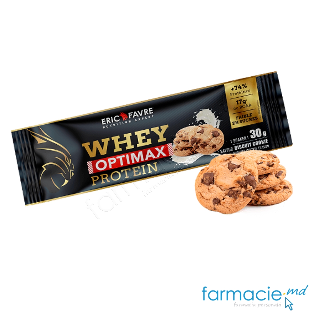 WHEY Optimax proteina 74%+17g BCA (biscuiti) 30g Eric Favre