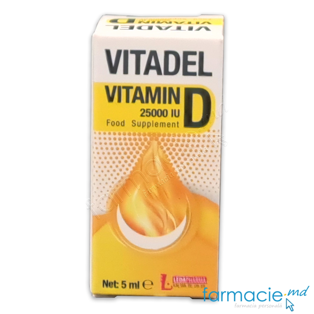 VITADEL VITAMINA D 25000 UI Picaturi 5ml Ledapharma