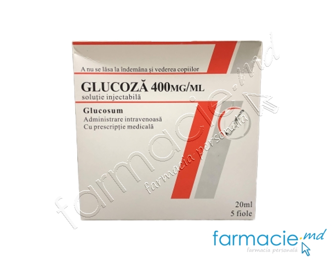 Glucoza 400mg/ml sol. inj. 400mg/ml 20ml N5