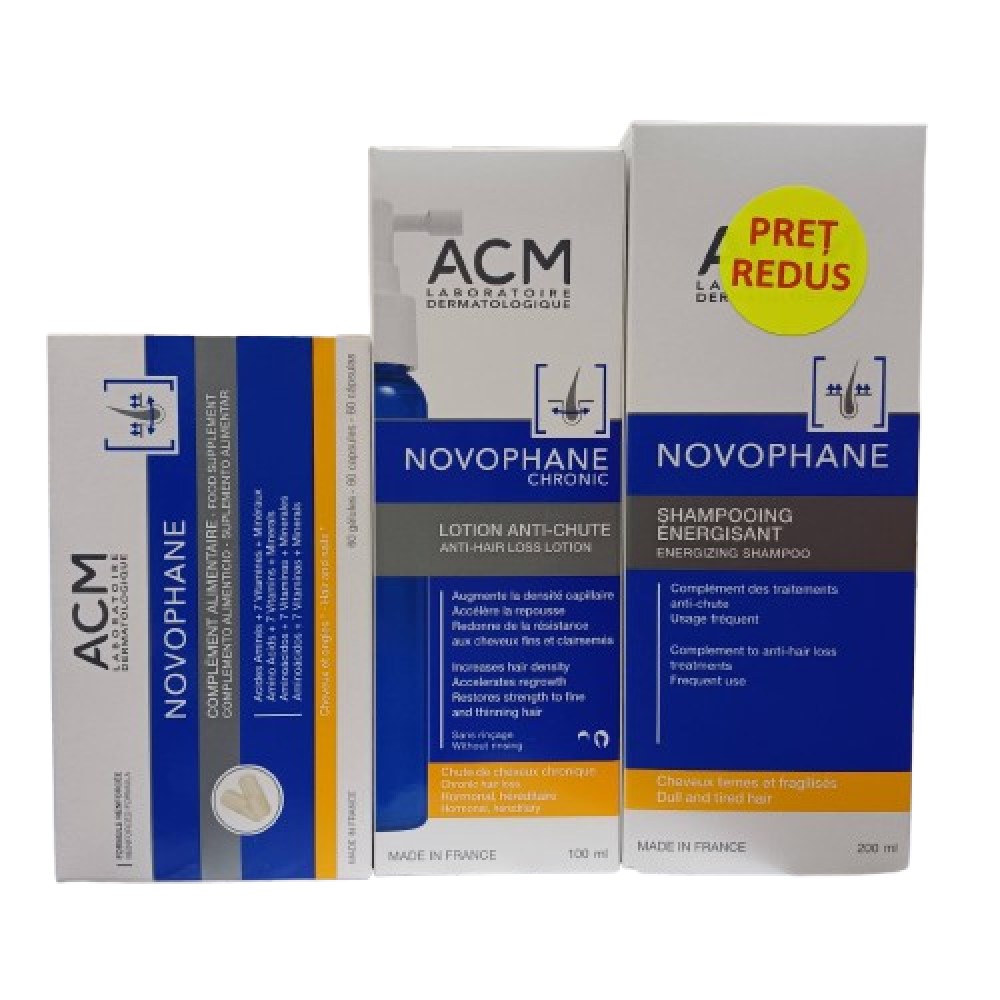 Novophane caps. N60+Novophane Chronic Lotiune anti-cadere 100ml ...