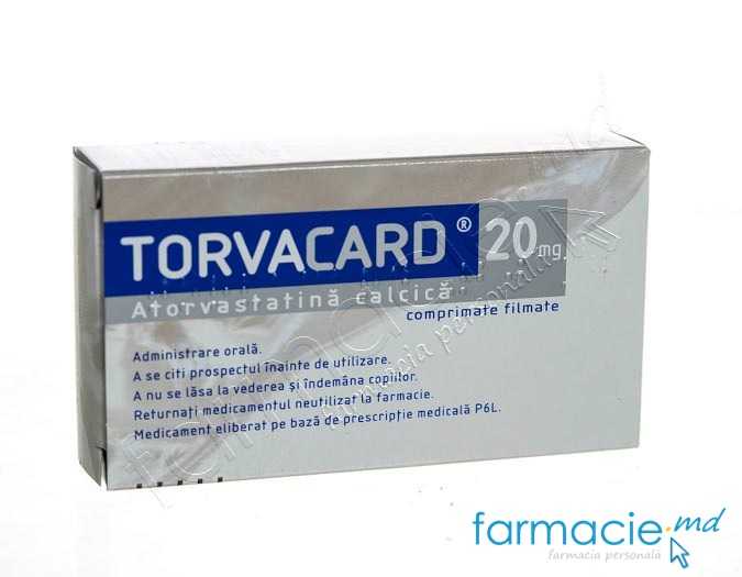 Torvacard (atorvastatin) 20mg comp N 15x2