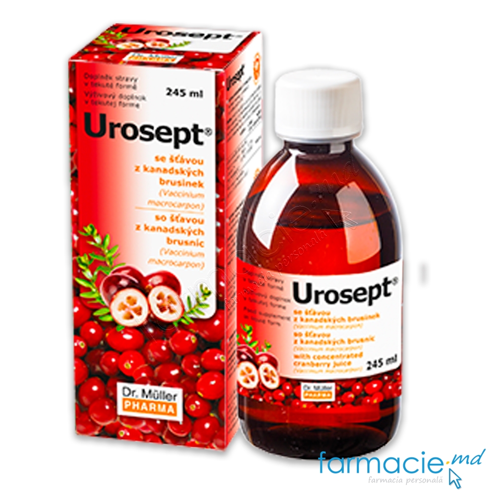 Urosept Sirop merisoare+vit C adulti,copii 3+ 245ml Dr. Muller PHARMA