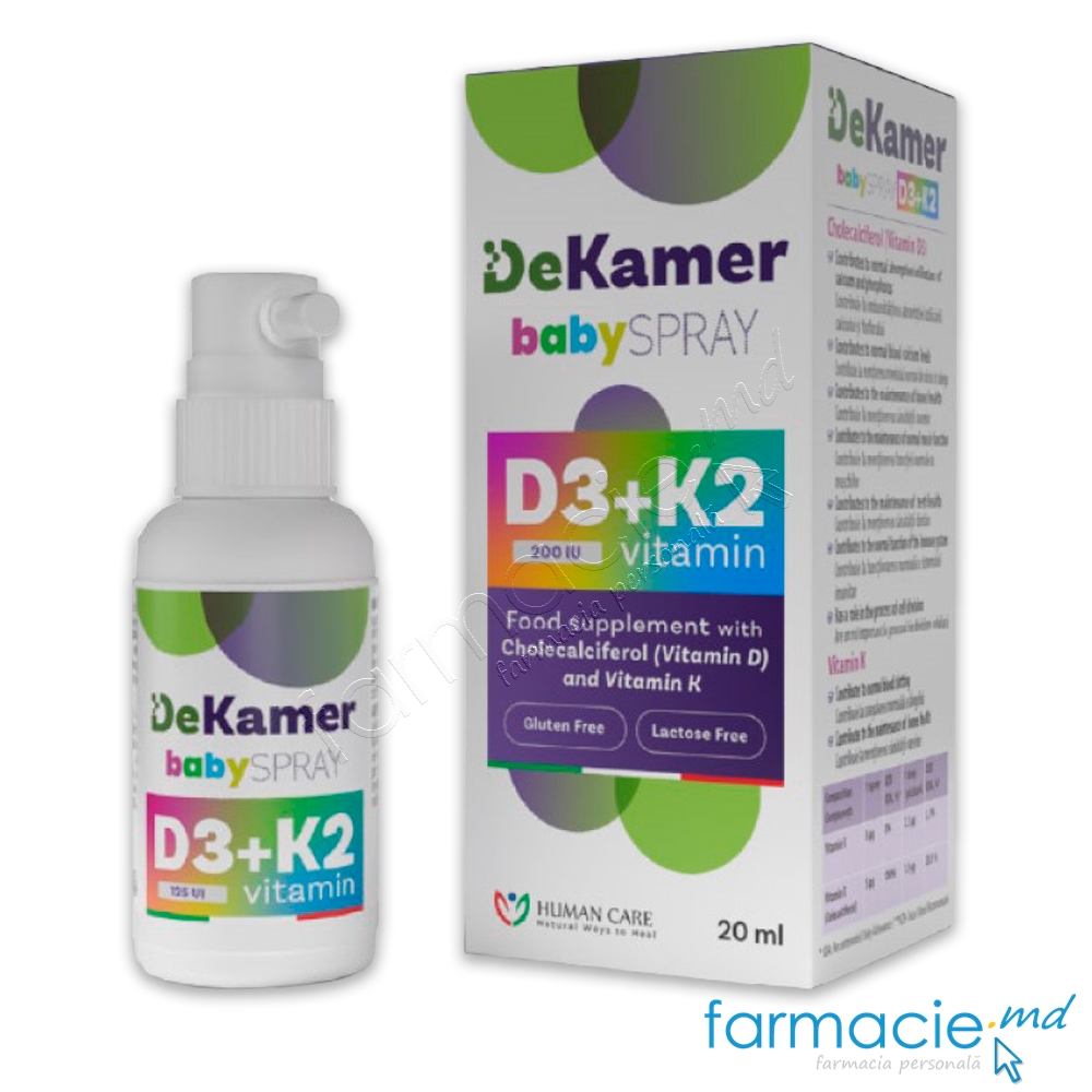 Dekamer Baby D3+K2 (200 UI+6μg) 1 luna+ spray 20ml Human Care