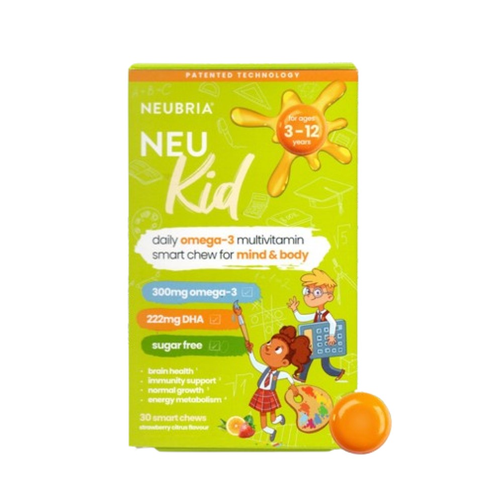 Neu Kid Multivitamin+Omega 3 f/zahar 1 gumita/zi 3-12 ani N30 Neubria