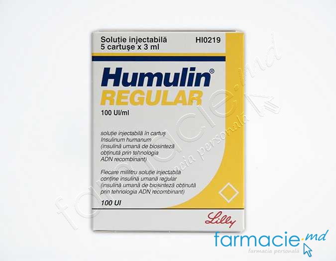 Humulin® Regular sol. inj. in cartus 100 UI/ml 3 ml N5