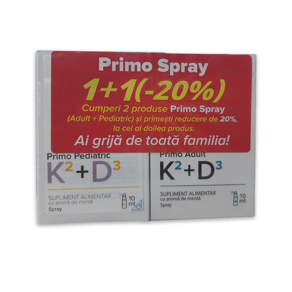 Primo Adult D3+K2 spray 1000 UI+Primo Pediatric spray (- 20%) Promo set ...
