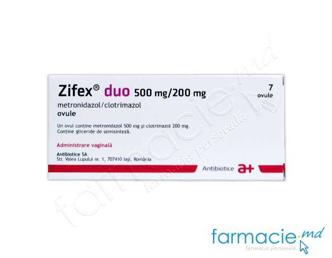 Zifex® duo 500 mg/200 mg ovule N7(Metronidazol)(Antibiotice)