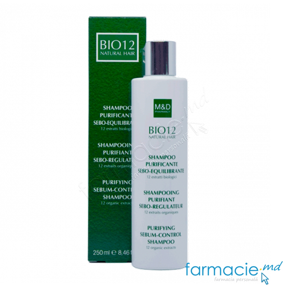 Bio 12 Sampon Purifiant Sebum Control, 12 extracte organice 250ml