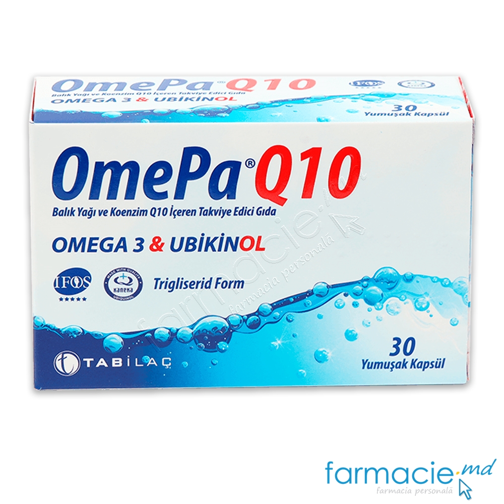 OMEPA Coenzima Q10 100mg+Omega3 900mg caps. gelatinoase N30 Cardio TAB ILAC