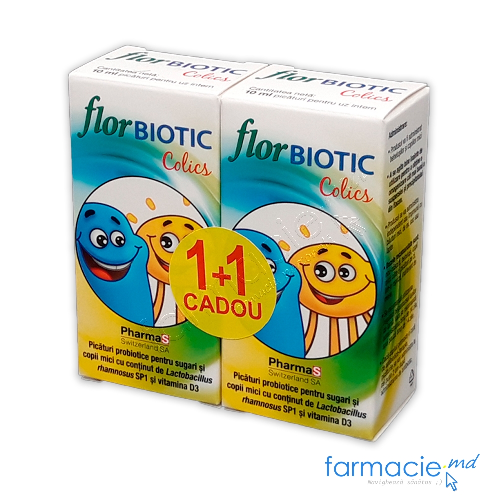 Florbiotic Colics picaturi orale probiotice 0luni+ 10ml - Set 1+1