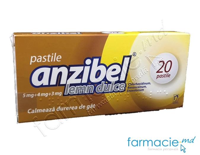 Anzibel® lemn dulce pastile 5 mg/4 mg/3 mg N10x2