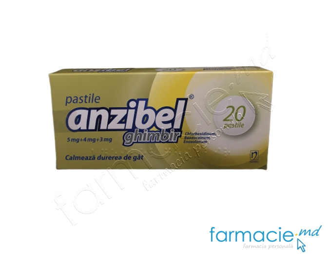 Anzibel® ghimbir pastile 5 mg/4 mg/3 mg N10x2