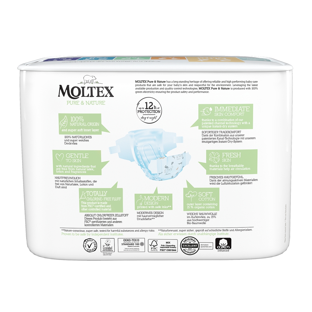 Scutece Moltex Nature 2 Mini eco hipoalergice 3-6 kg N38