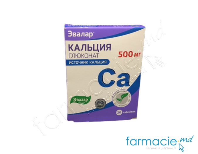 Gluconat de calciu comp. 500mg N20 (Evalar)