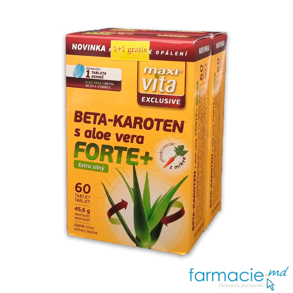 Beta-Caroten cu Aloe Vera Forte+ tab. N60 Maxi Vita 1+1 Gratis