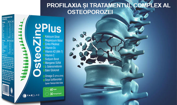 OsteoZinc Plus -PROFILAXIA ȘI TRATAMENTUL COMPLEX AL OSTEOPOROZEI